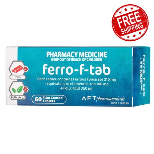 Ferro-f-tab 60 Film Coated Tablets Ferrous Fumarate 310mg Folic Acid ...