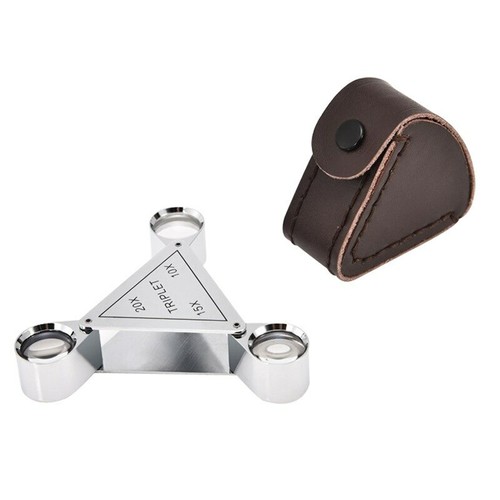 Jewelers Loupe 10X 15X 20X Triangle Triplet Magnifier Handheld Eye ...