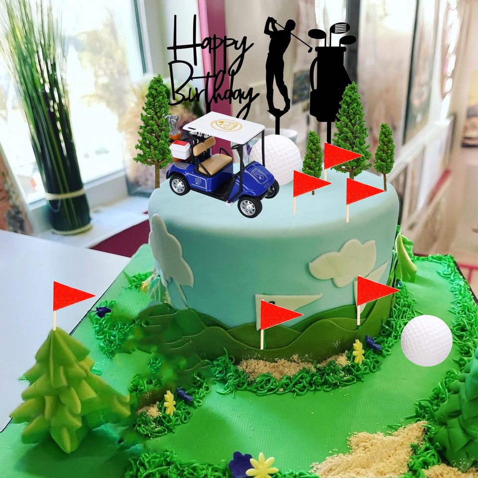 22Pcs Golf Cake Decorations Golf Cart Cake Toppers Heading for The ...