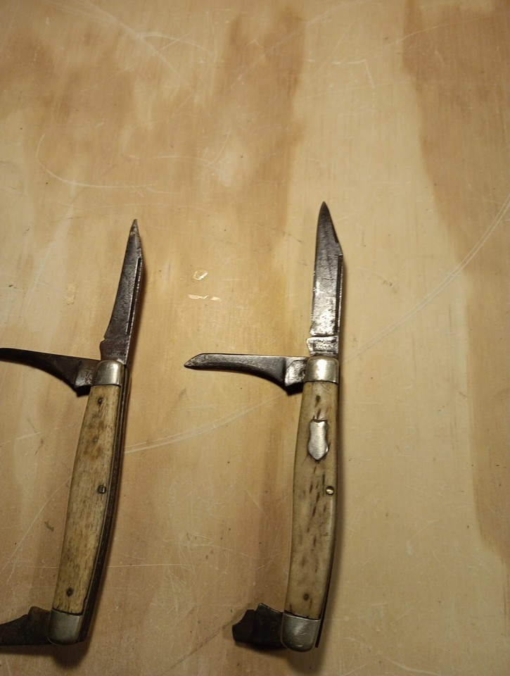 2 Vintage Kutmaster USA BONE 3 Blade Pocket Knife | eBay