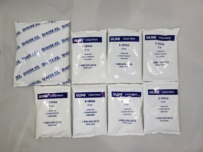 LOT of 8 Glacier & Uline Gel Ice Packs: Gel Refrigerant Cold packs for ...
