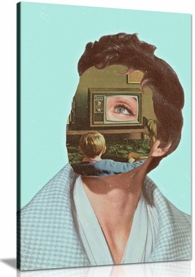 Old TV Portrait Framed Canvas Print, Pictures for Home Walls Decor ...