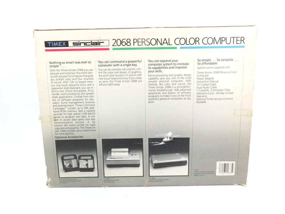 Vintage Timex Sinclair 2068 Personal Color Computer With Original Box ...