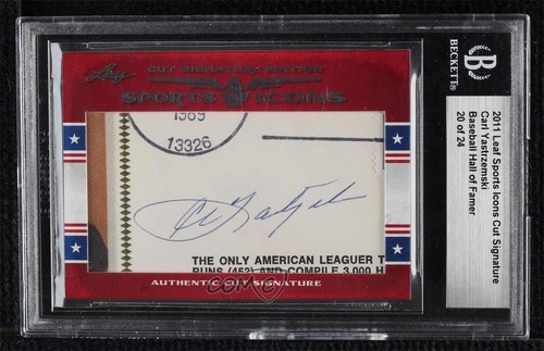 2011 Leaf Sports Icons Cut Signatures - Carl Yastrzemski /24 (AU) for ...