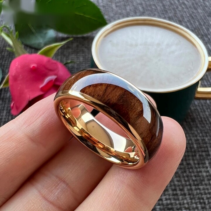 Wood inlay wedding rings 60 photos - Vianawedding.com