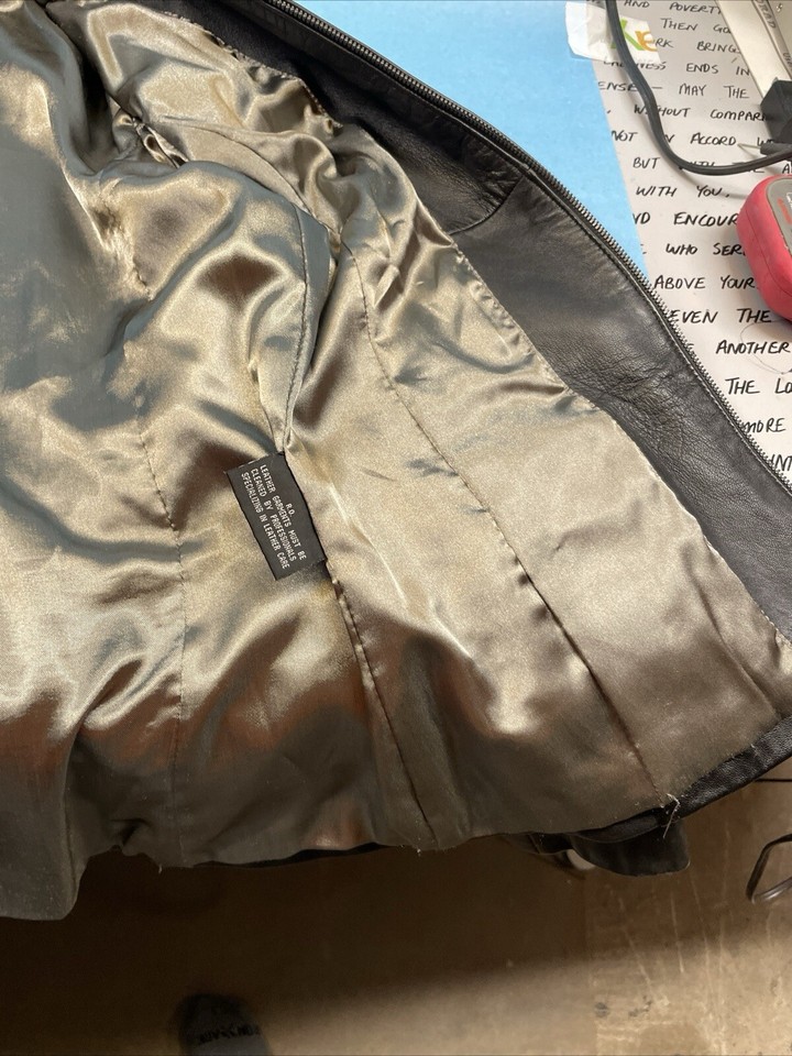 Black Leather Jacket R&O ReillyOlmes Reilly Olmes Bomber 100% Real ...