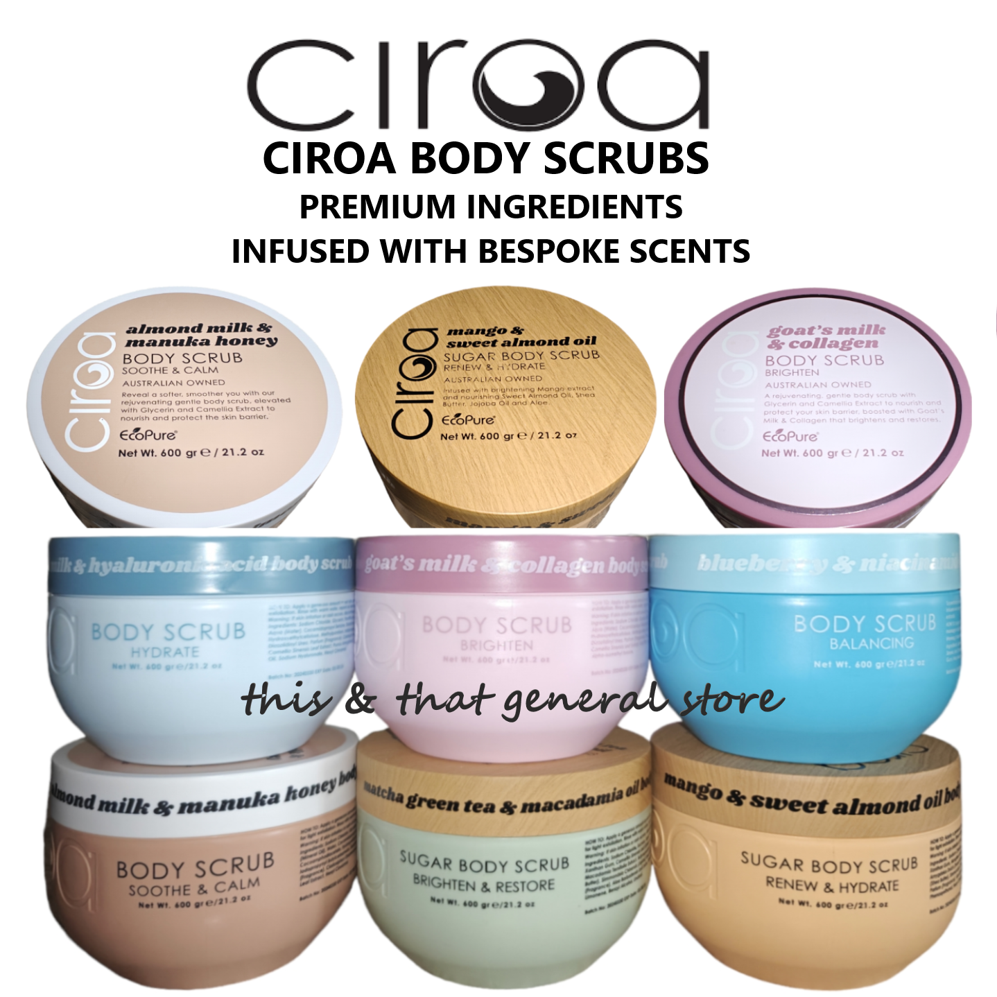 NEW BUY 1 GET 1 50% OFF CIROA Body Scrubs Manuka Honey Almond Milk ...