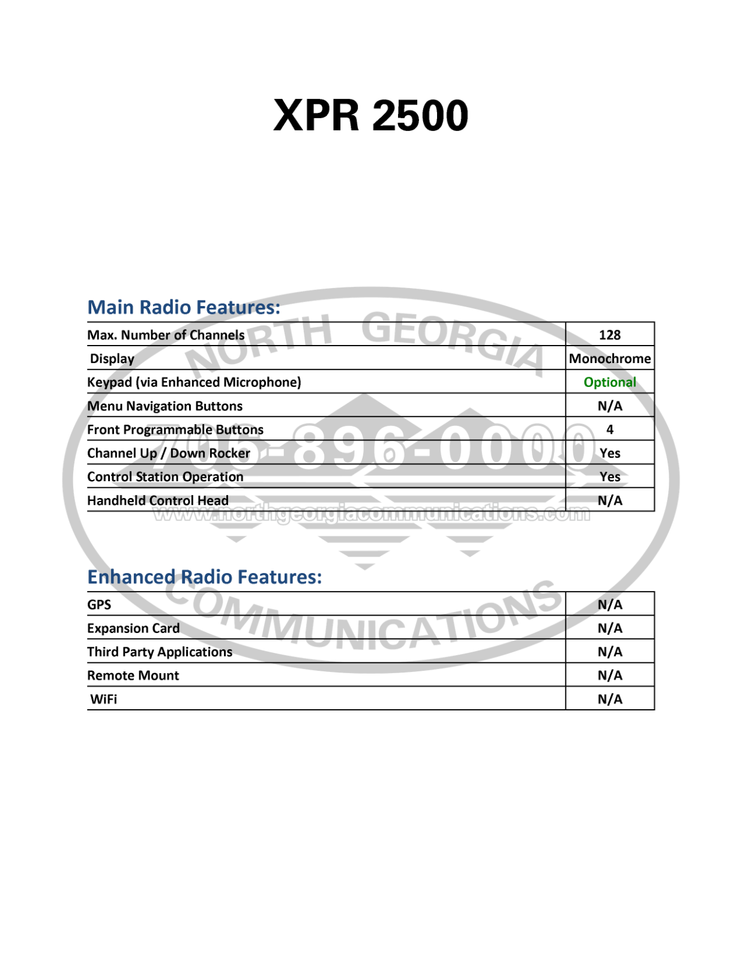 XPR2500 Motorola MOTOTRBO AAM02JQH9JA1AN VHF 136-174 MHz 45 Watt ...