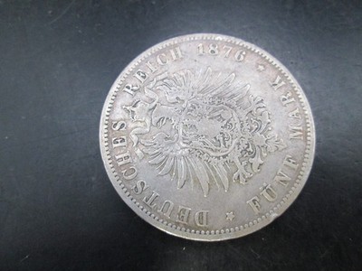 1876 German Wilhelm Kaiser Silver Reich Funf Mark Coin | eBay