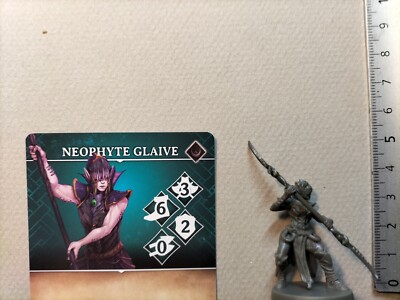 NEOPHYTE GLAIVE DARK ELF MINIATURE +ENG CARD / DUNGEON SAGA ORIGINS ...