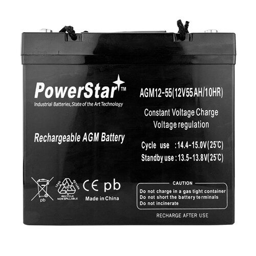 12v 50Ah Threaded (AGM & VRLA) Sealed Lead Acid Battery Spill Proof ...