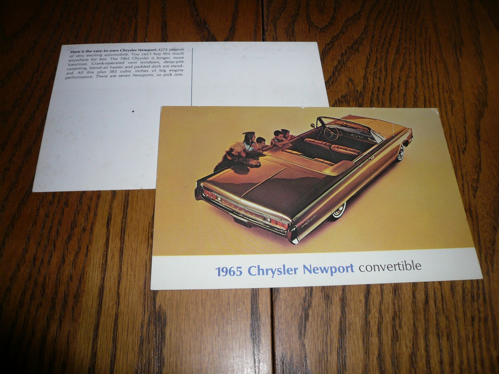 1965 Chrysler Newport Convertible Announcement Post Cards - Two | eBay