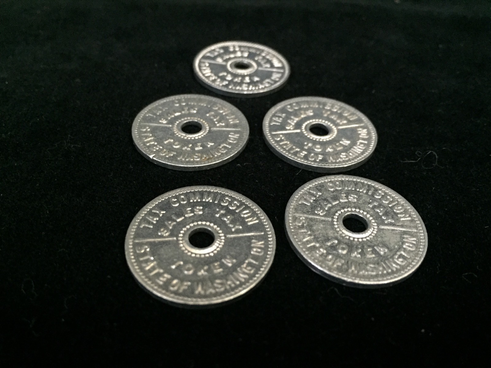 5 Vintage 1935 State of Washington Tax Commission Tax Aluminium Tokens ...