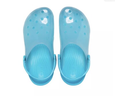 Crocs Classic Translucent Sandals Womens Size 11 Aqua Clog Clear ...