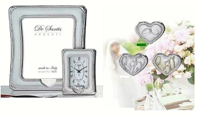 Set Frame + Clock 9X13 Cm Silver 925 Made In Italy Wedding | eBay