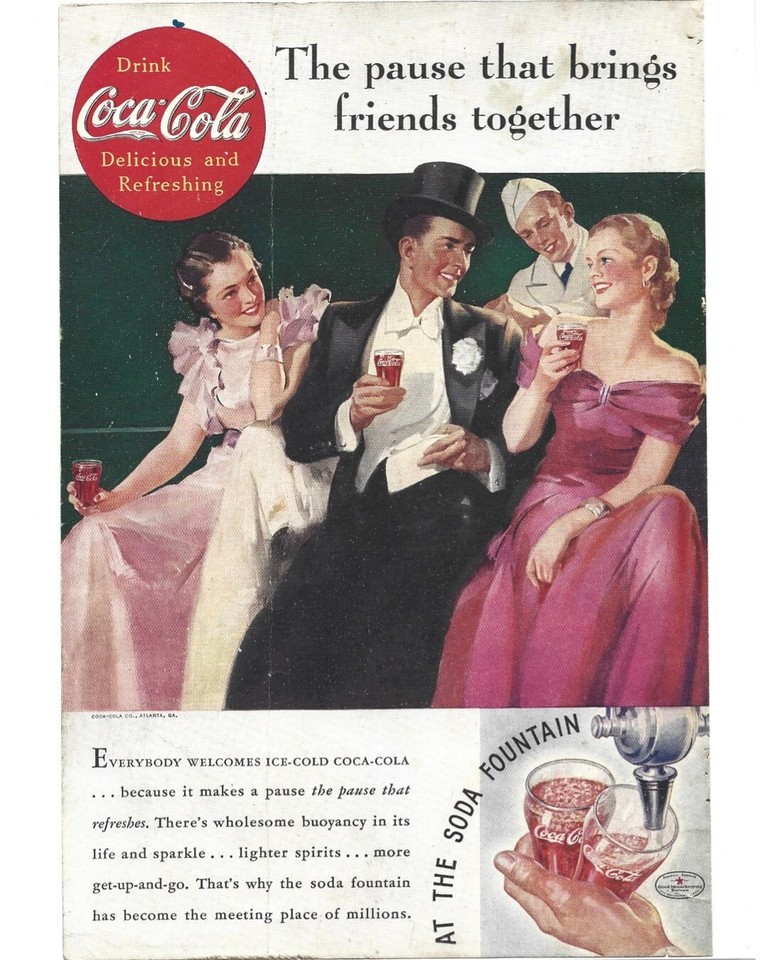 Vintage Coca-Cola The pause that brings friends together Print Ad | eBay