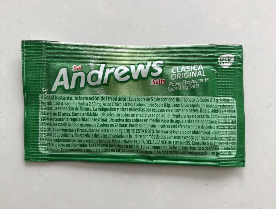 Andrews Salts Original Instant Relief from Upset Stomach 10 sachets EXP ...