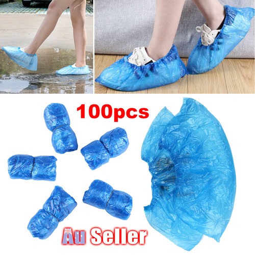 100PCS Disposable Plastic Shoe Covers Rain Overshoes Protector ...