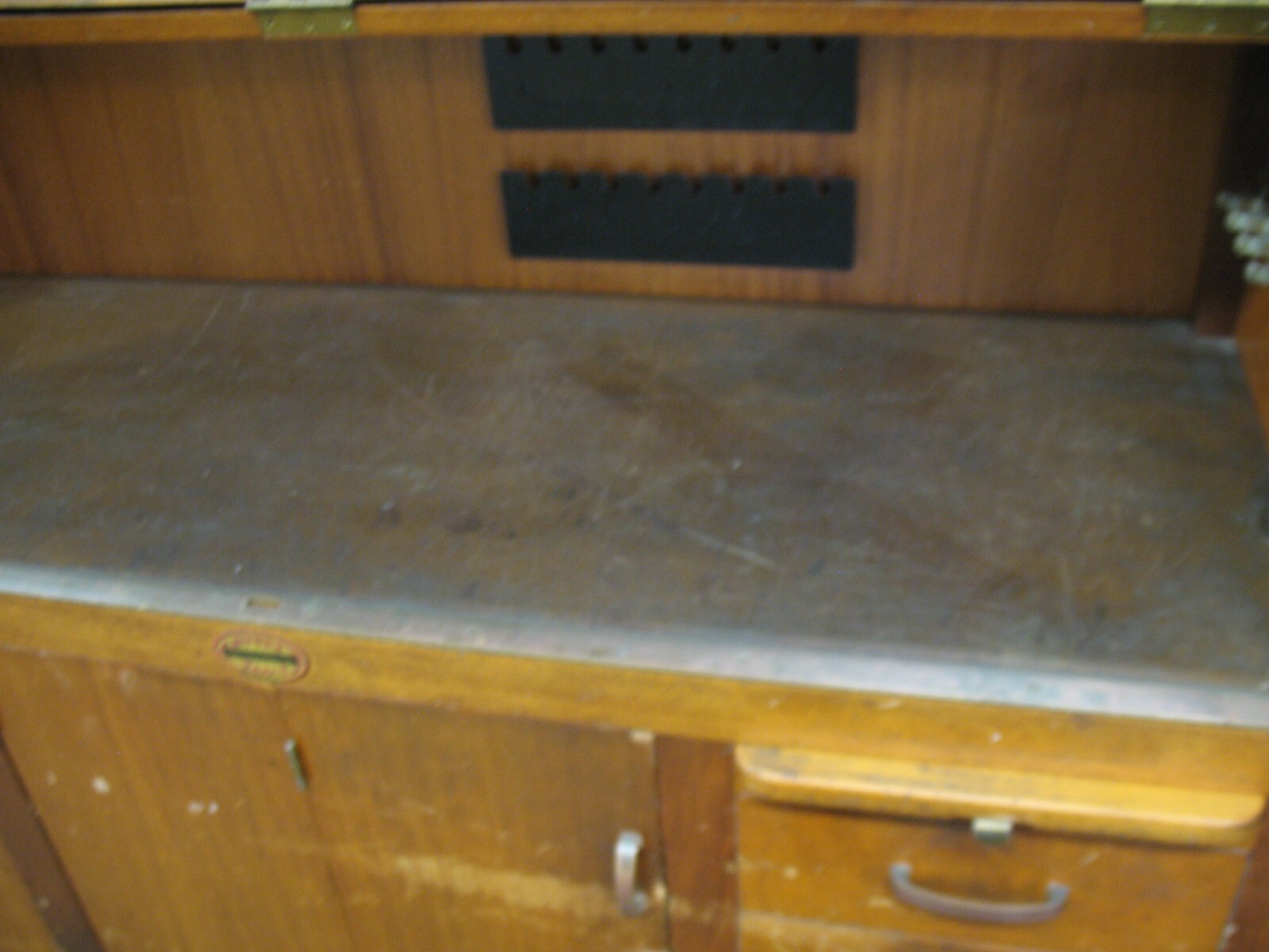 2 MOORE JIG BORER GRINDER MAHOGANY WORK BENCH TOOL STORAGE CABINET ...