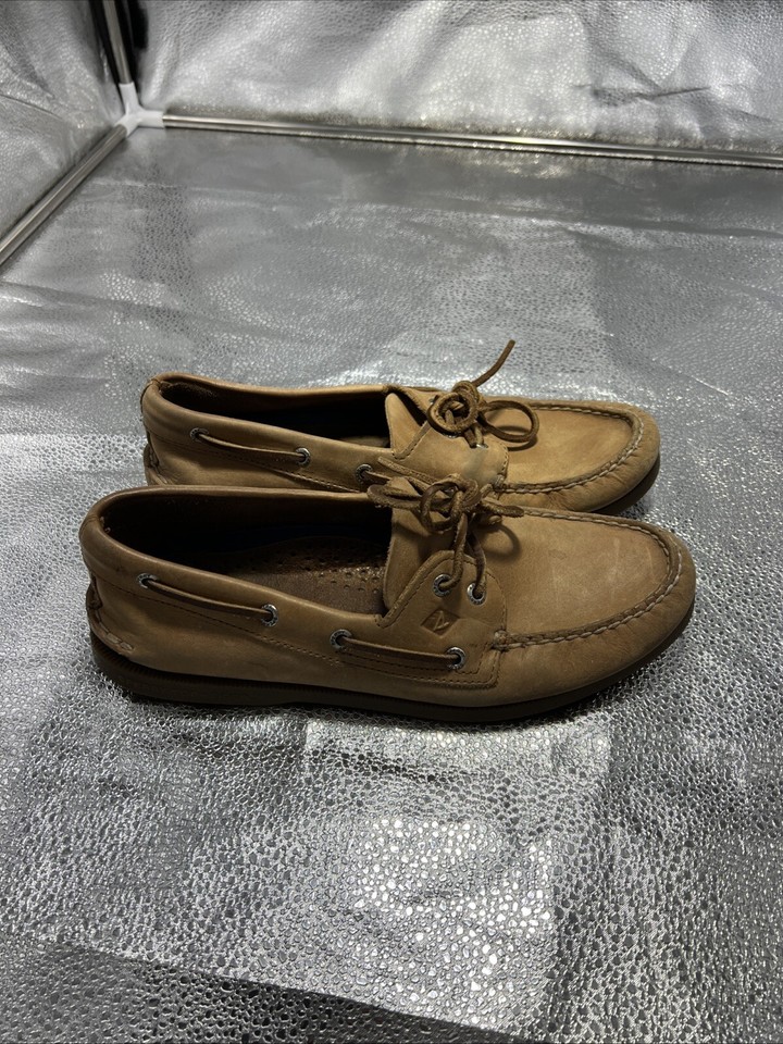 Sperry Top Side Boat Shoes Light Brown Leather Men Size 10 100s Preppy ...