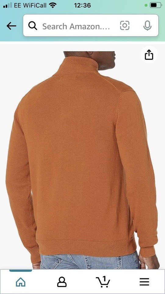 Mens Jumper 41 Inch Chest) M BNWT Full Zip Raised Crew Neck Pockets ...
