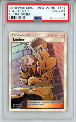 POKEMON ULTRA PRISM LOOKER #152 FULL ART HOLO PSA 8 NM-MT #41399885 | eBay