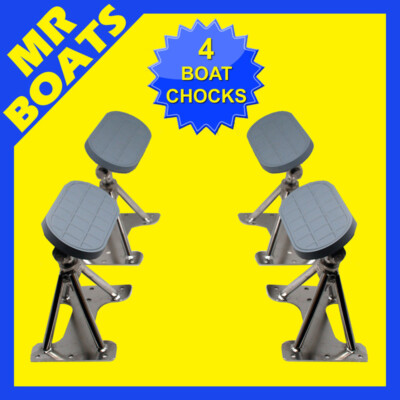 DECK STORAGE CHOCKS For INFLATABLE BOATS / TENDERS Four Swivel Pads ...