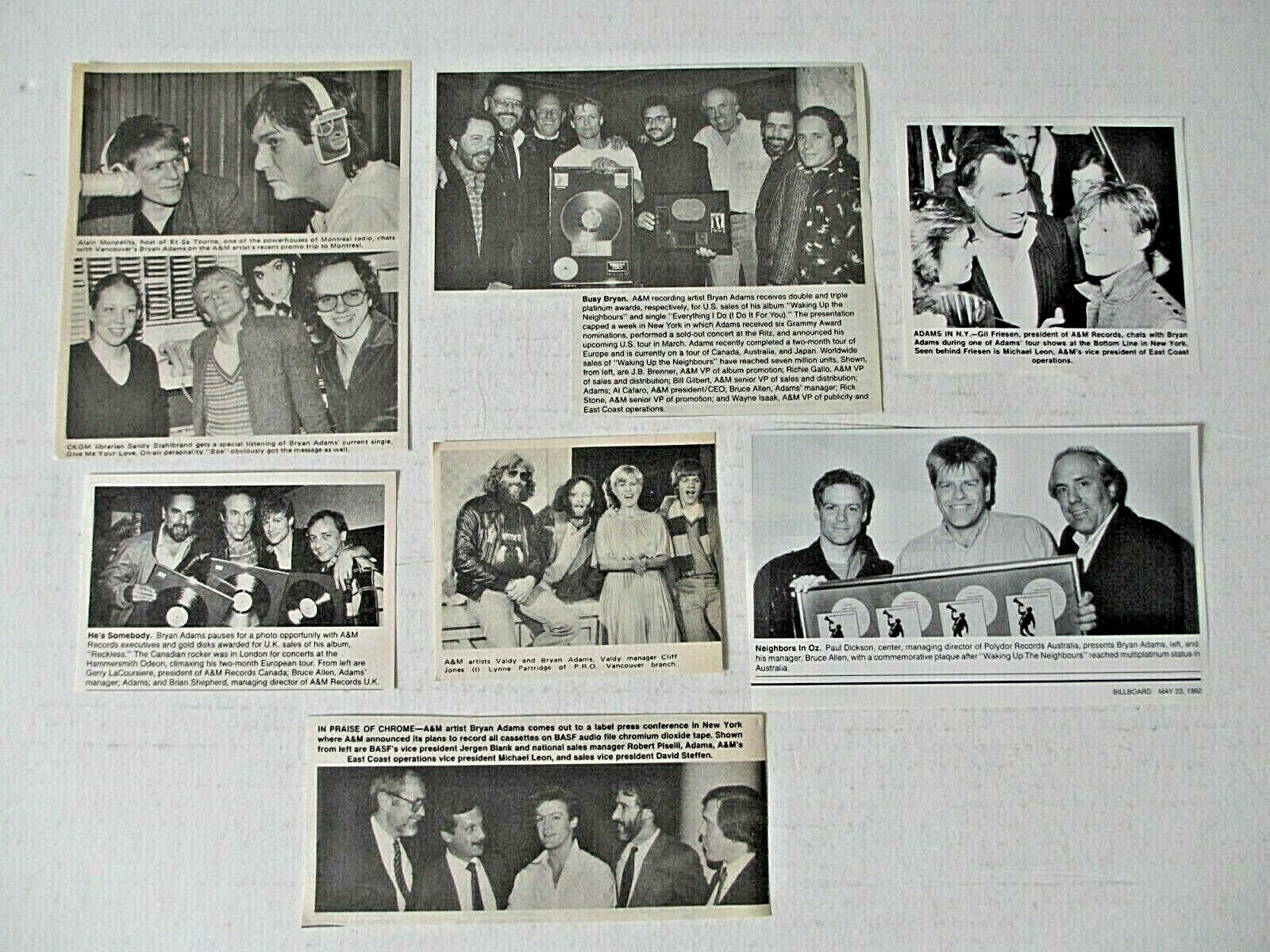 BRYAN ADAMS Sweeney Todd original magazine clippings LOT of 27 rare ...