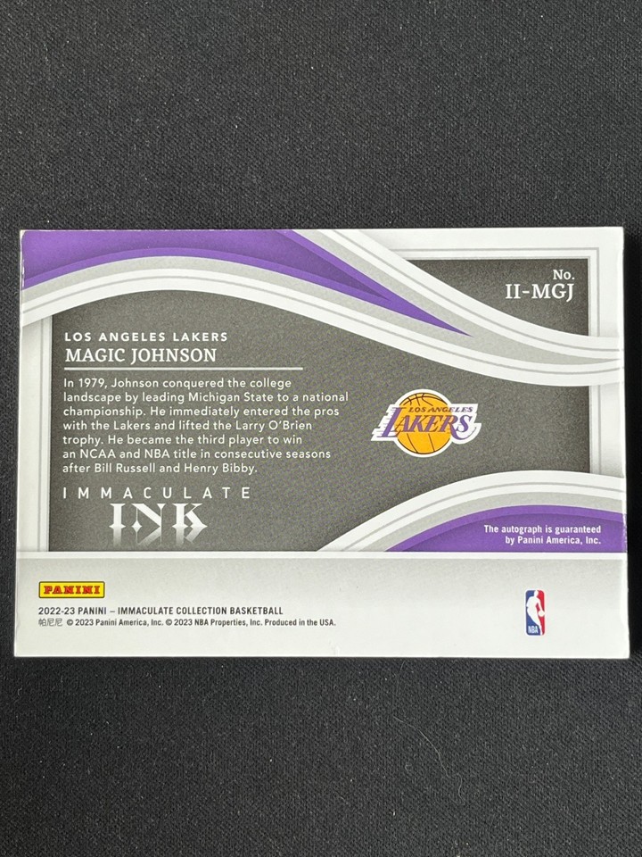 Magic Johnson 2022-23 Panini immaculate INK Autographs /75 #II-MGJ | eBay