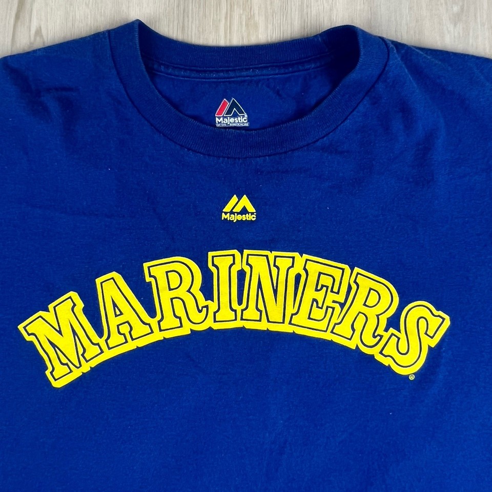 Seattle Mariners MLB Retro Logo Blue Ken Griffey #24 T Shirt Mens XL | eBay
