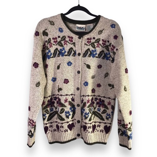 Northern Reflections Womens Size Small Floral Cardigan Wool Blend ...