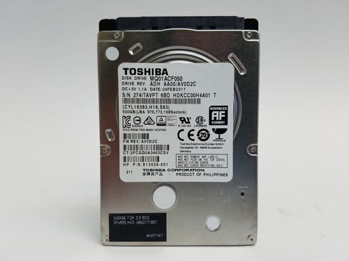 Toshiba Mobile Thin MQ01ACF050 500 GB 2.5 in 7.2K SATA III Hard Drive ...