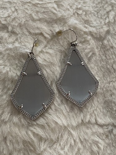 Kendra Scott Alex Slate Drop Earring Cat's Eye Grey | eBay
