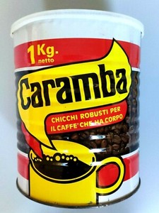 SCATOLA LATTA CAFFÈ 1000 GR CARAMBA ORIGINALE VINTAGE, LATTINA CON ...