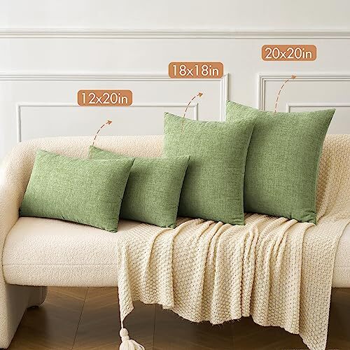 Pack of 2 Couch Throw Pillow Covers 18x18 18x18 Inch (Pack of 2) Sage ...