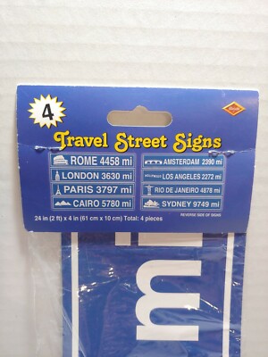 Travel Street Sign Cutouts Party Home Office Accessory Decor | eBay