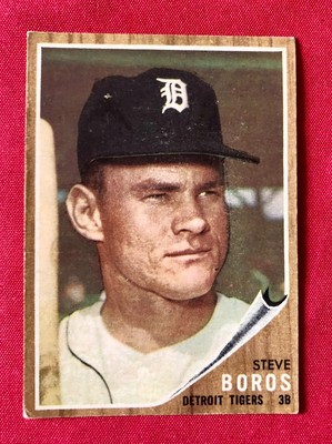1962 Topps Baseball Steve Boros Card #62 Tigers | eBay