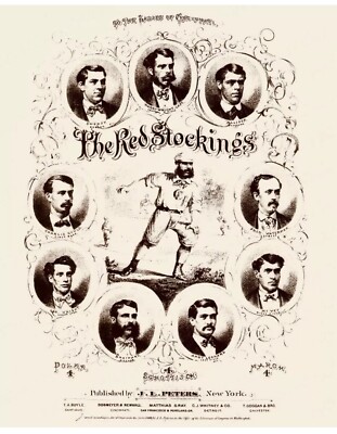 1869 Cincinnati Red Stockings 8x10 PHOTO #2 First Professional Baseball ...