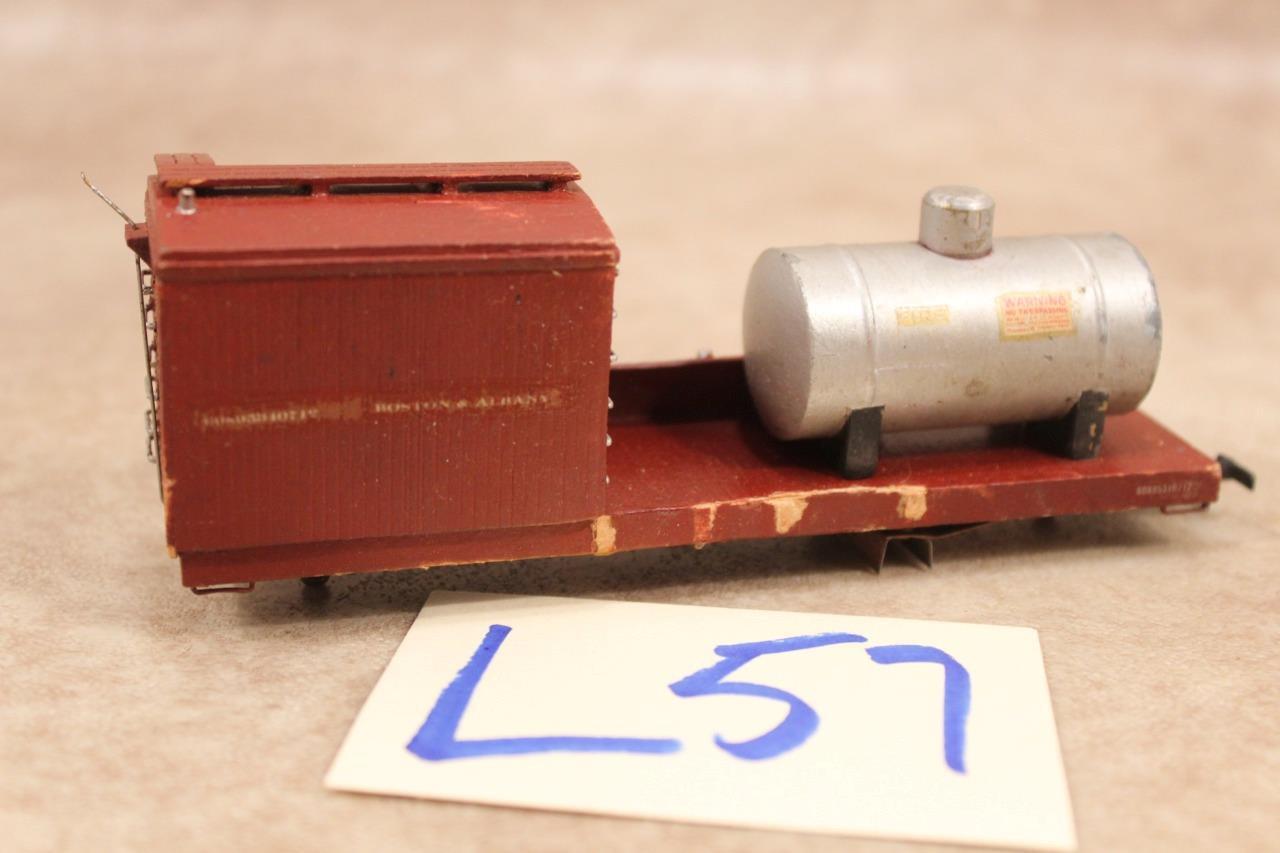 L57B VINTAGE HO SCALE WOOD KIT TRACK CLEANER MAINTENANCE CREW CAR METAL ...