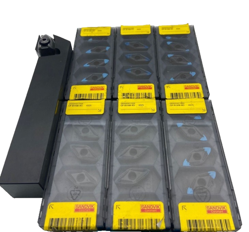 30 pcs of Sandvik carbide inserts and holder: CP-B1108-H3 4325 CP-25BR ...