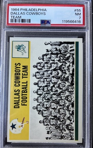 1964 Philadelphia Dallas Cowboys Football Team Card #55 PSA 7 NM Set ...