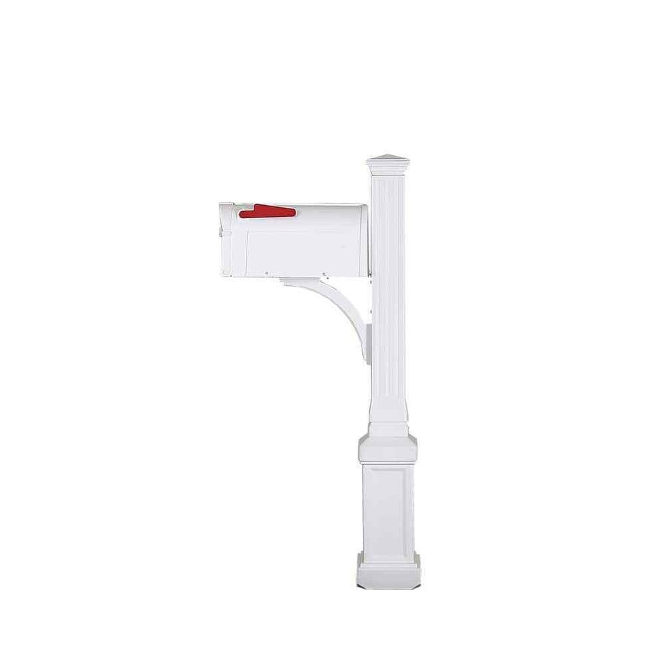 White Lexington Mailbox and Post Kit Residential Mailbox Post Mounted ...
