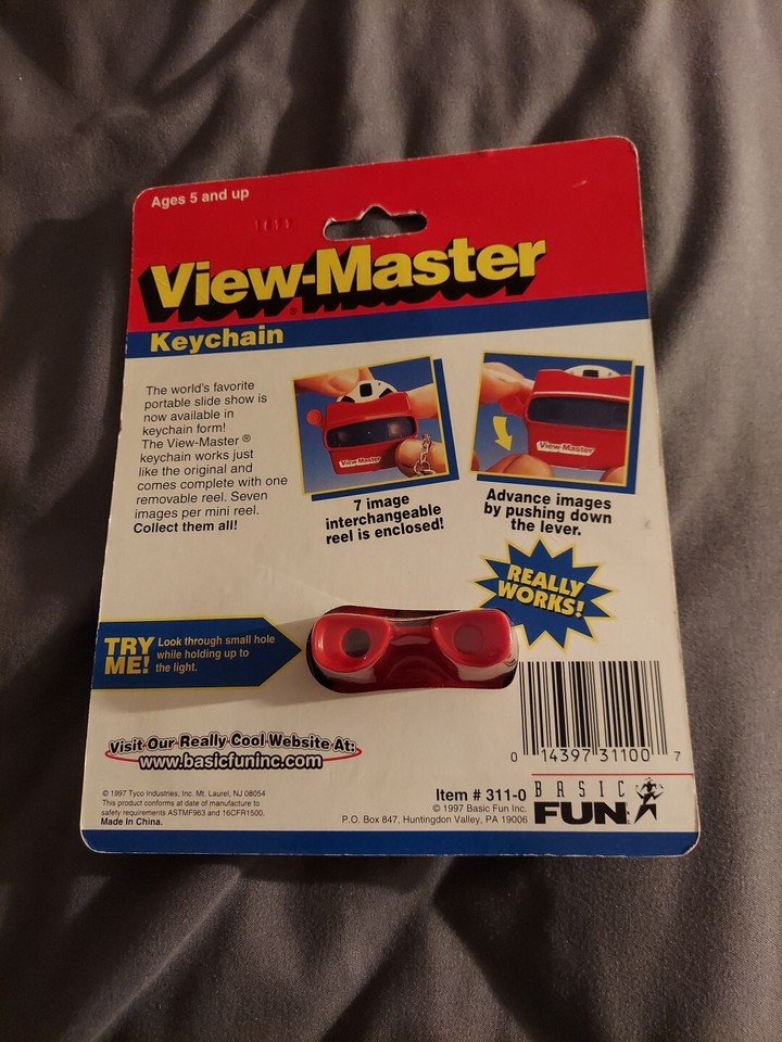 New! VIEW-MASTER KEYCHAIN 1997 VTG 90's TYCO Basic Fun REALLY WORKS ...