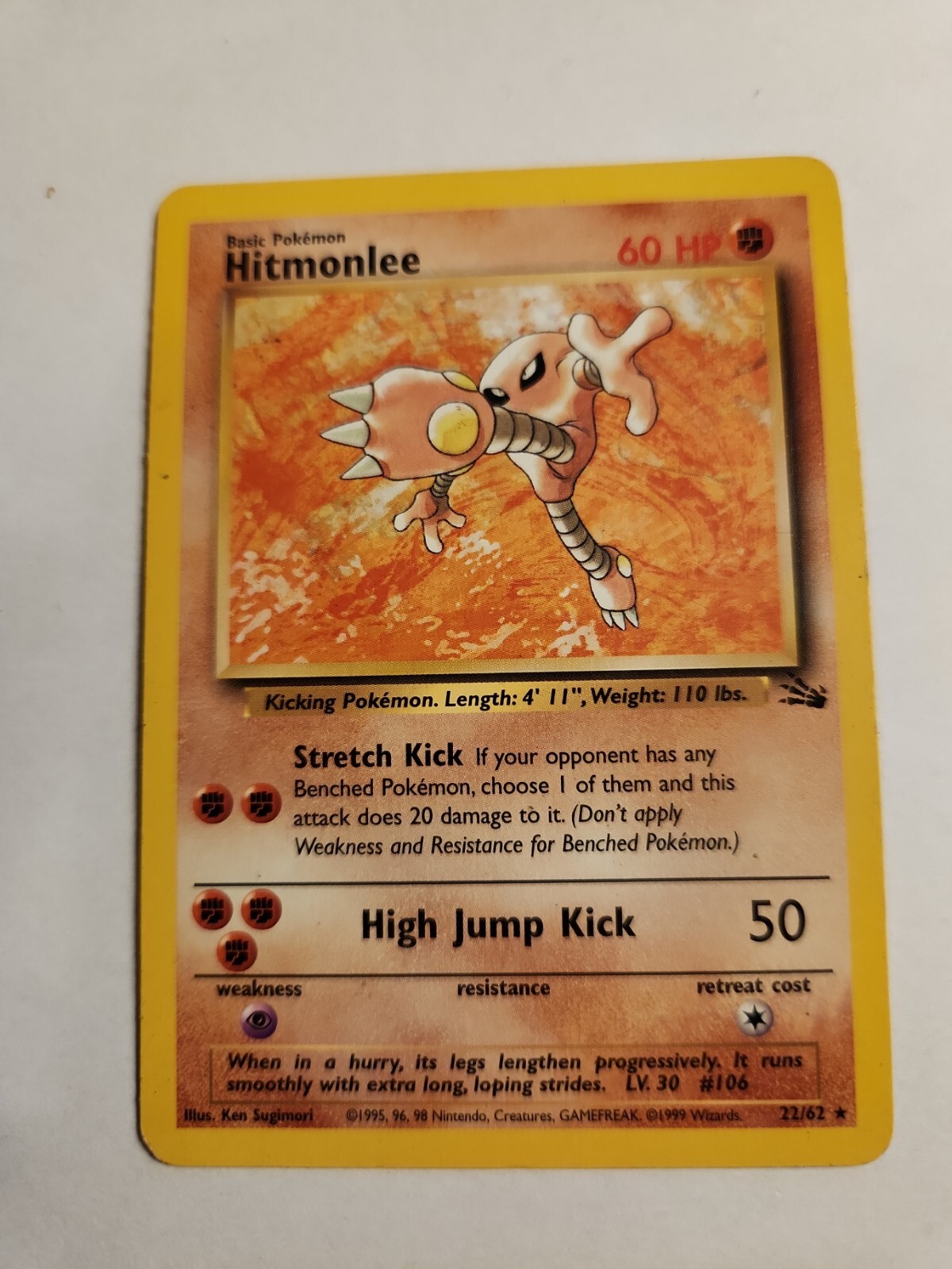 Hitmonlee # 22/62 Fossil Set Non-Holo Rare Pokemon Card | eBay
