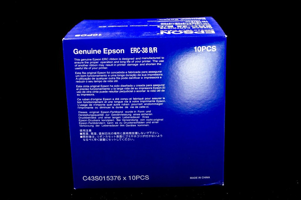 Genuine Epson ERC-38 B/R Ink Ribbons, BOX of 10 - NEW | eBay