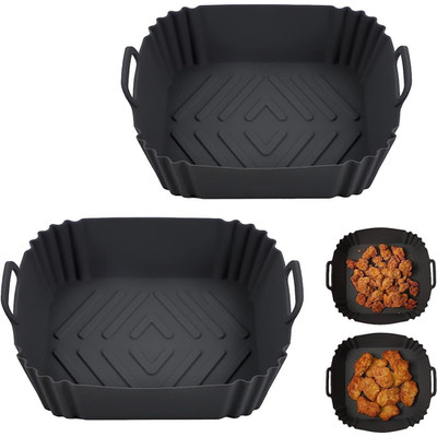 Air Fryer Silicone Liners Square Oven for Ninja With Handles Large ...