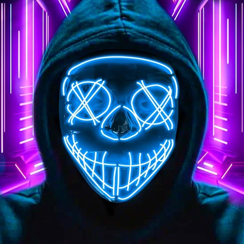 LED Mask Halloween Light Up Purge Glow in the Dark Scary Costumes Blue ...