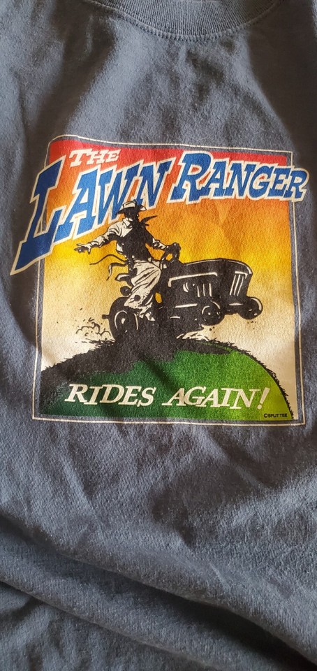 Vintage The Lawn Ranger John Deere Lone Ranger Cowboy blue tee shirt ...