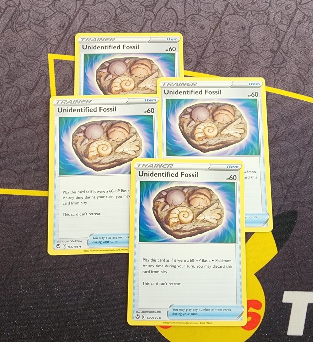 4x Pokemon TCG Unidentified Fossil 165/195 Silver Tempest Uncommon NM/M ...