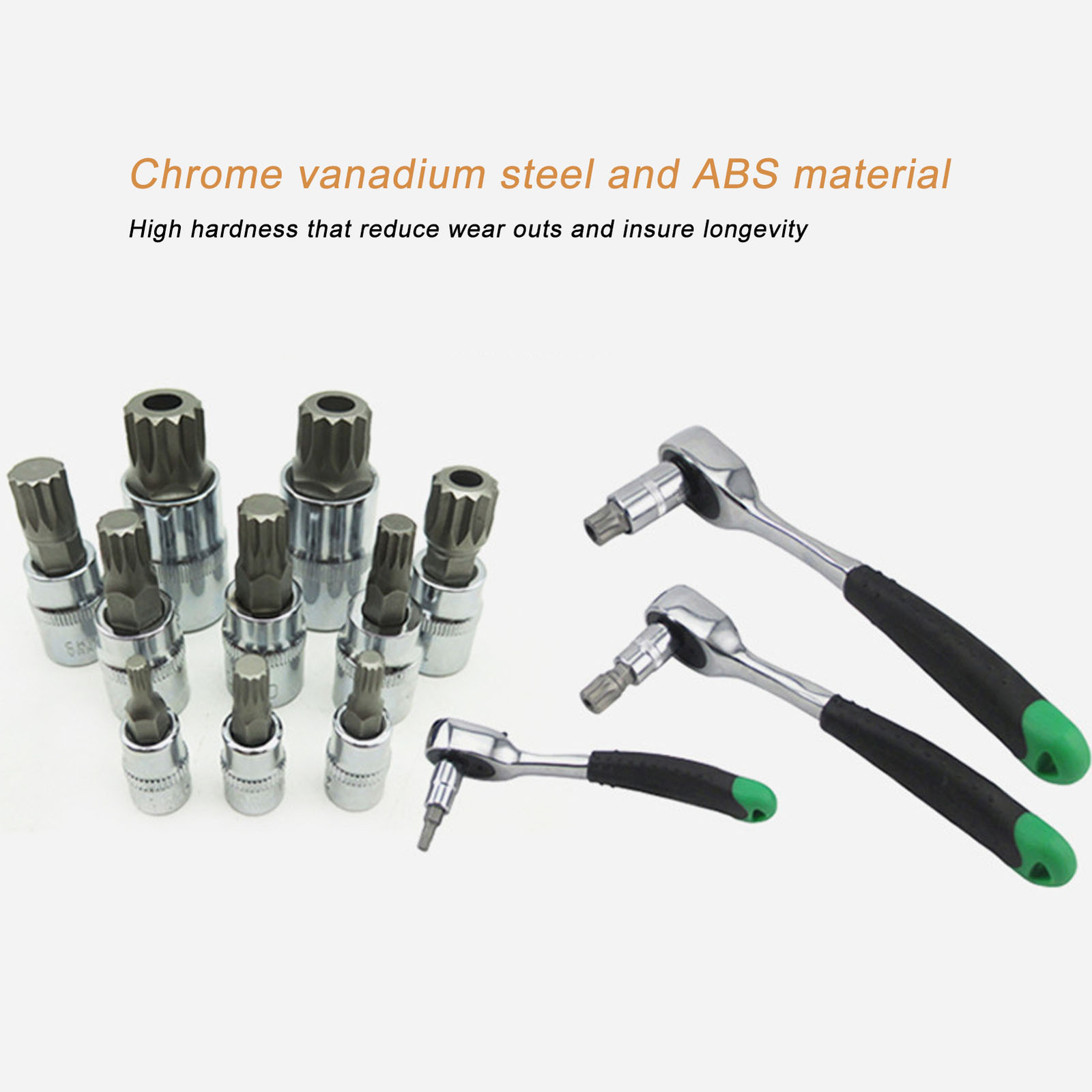 10PCS Triple Square Spline Bit Socket Set Low Wear Accurate Strong ...